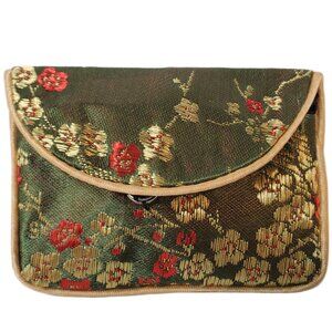 Bags | Chinese Style Brocade Pouch Coin Purse Matching Set W Floral ...